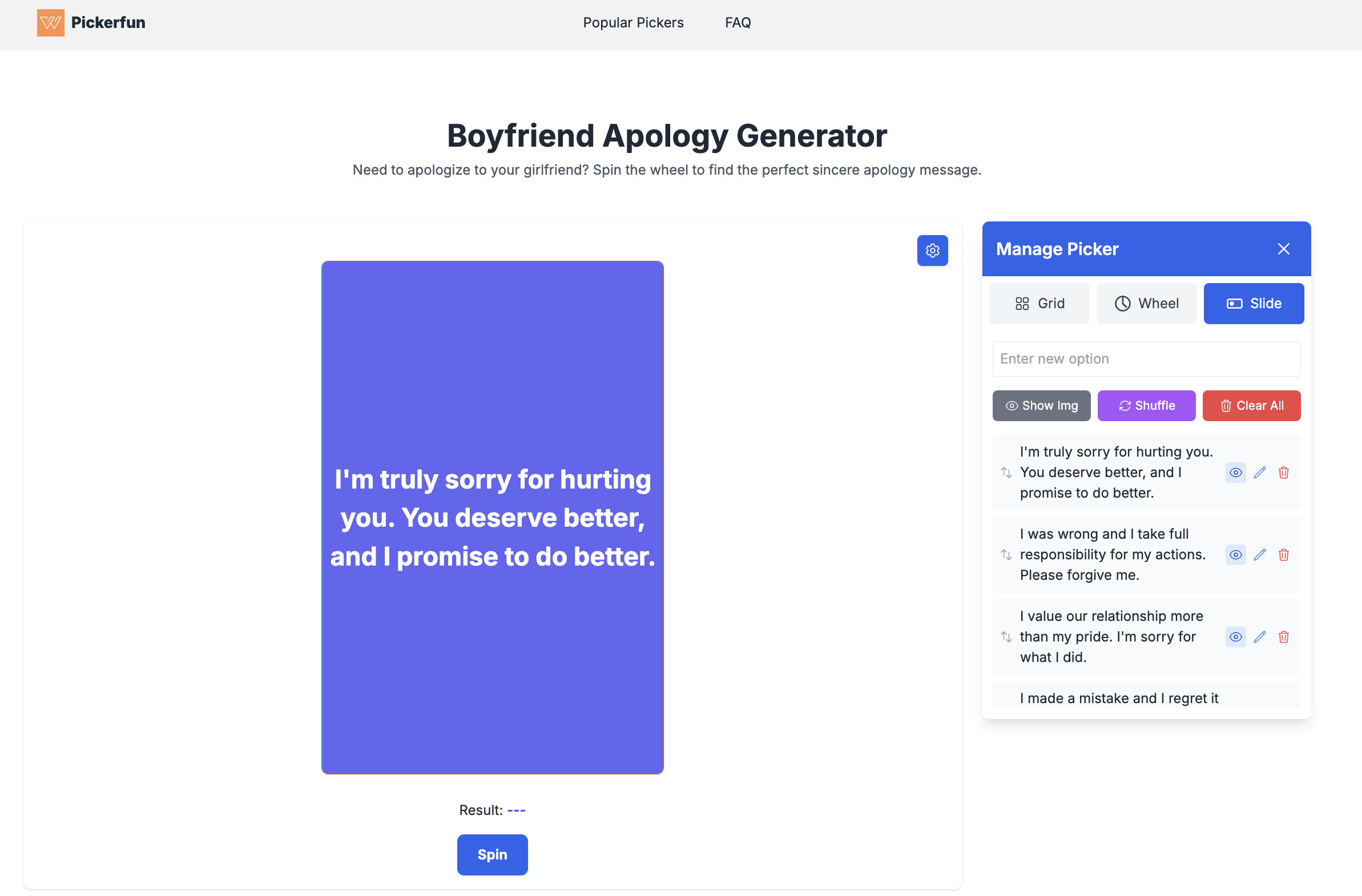 Boyfriend Apology Picker