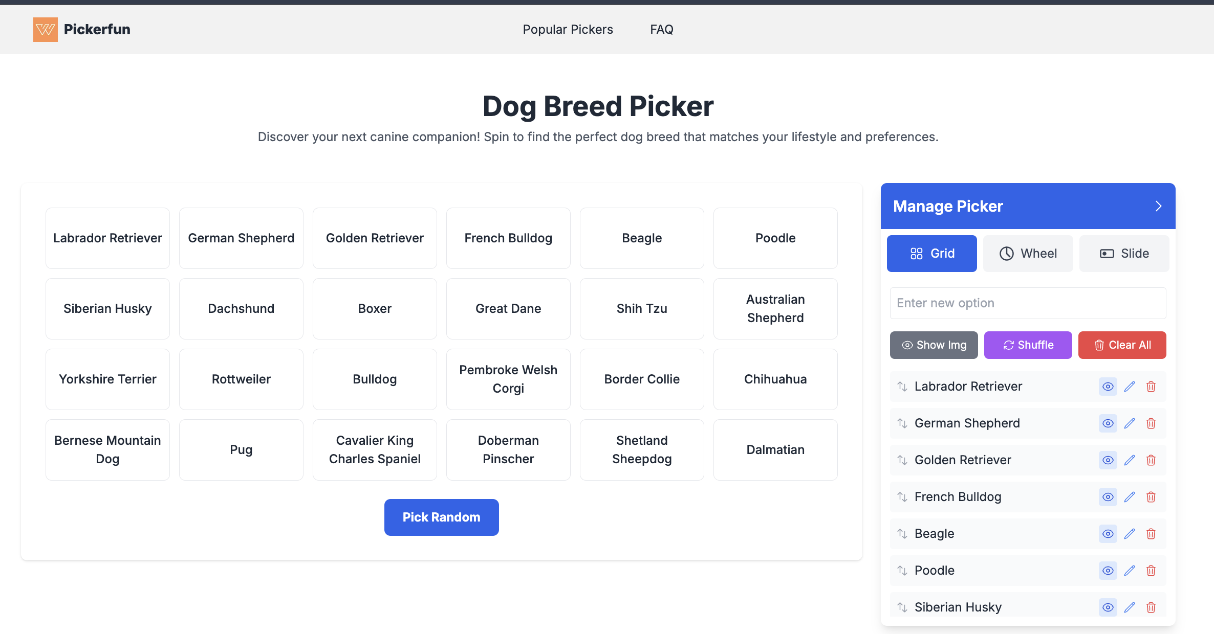 Dog Breed Picker