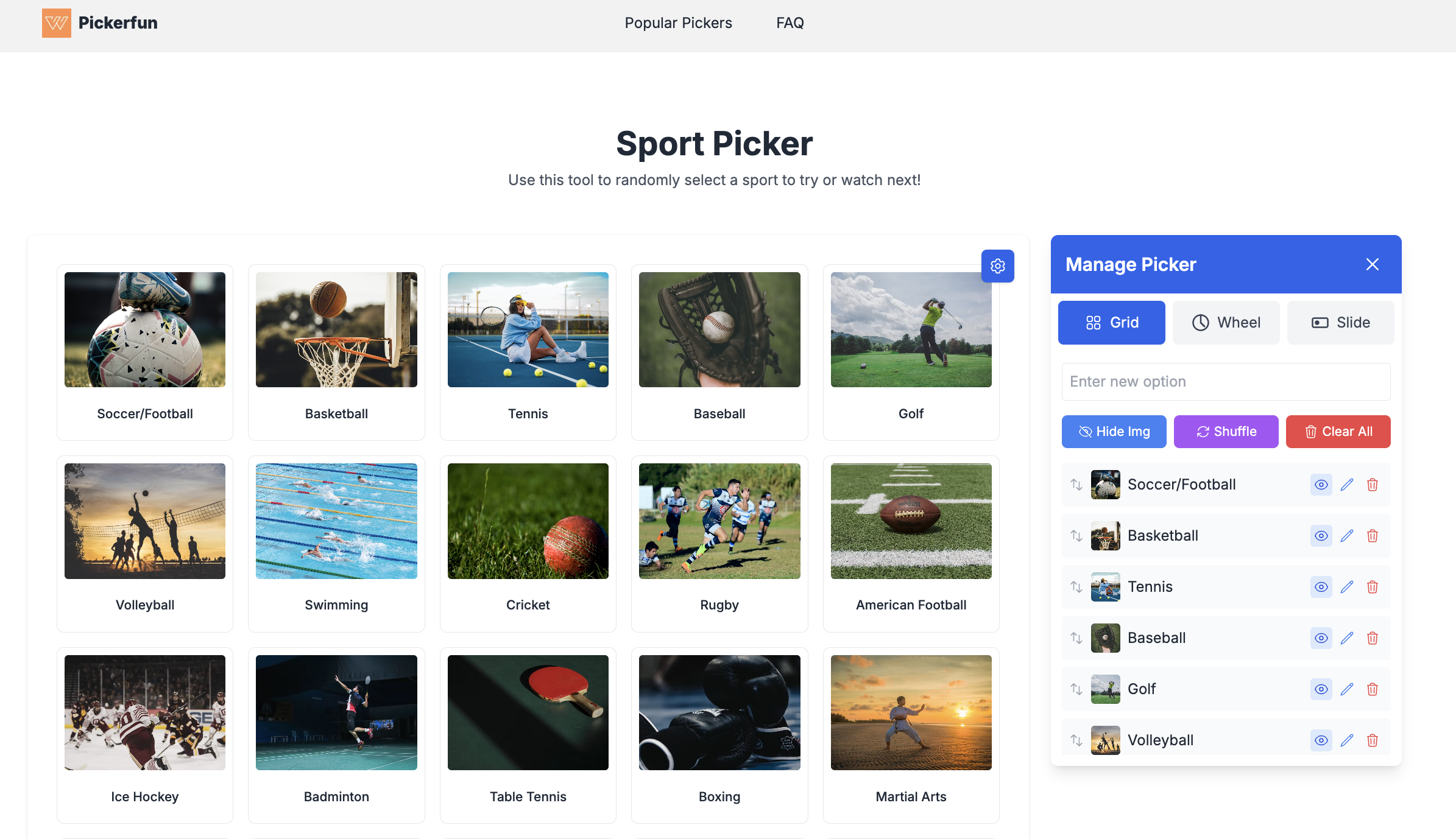 Sport Picker
